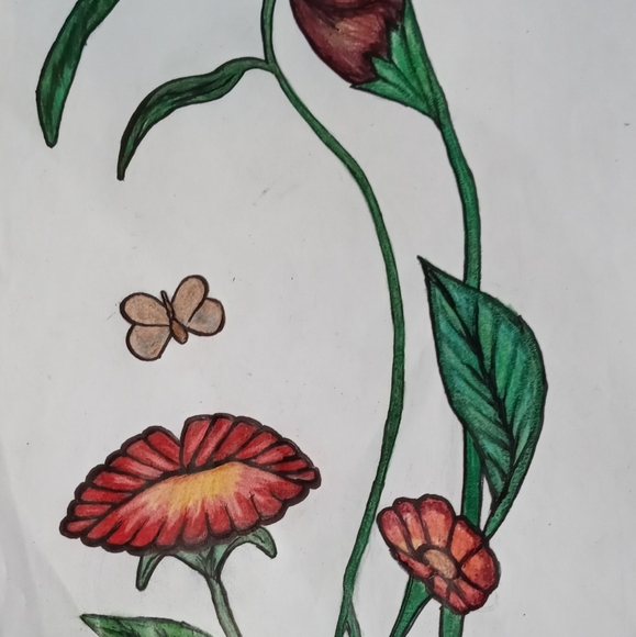 Art | Flower Face Drawing | Poshmark